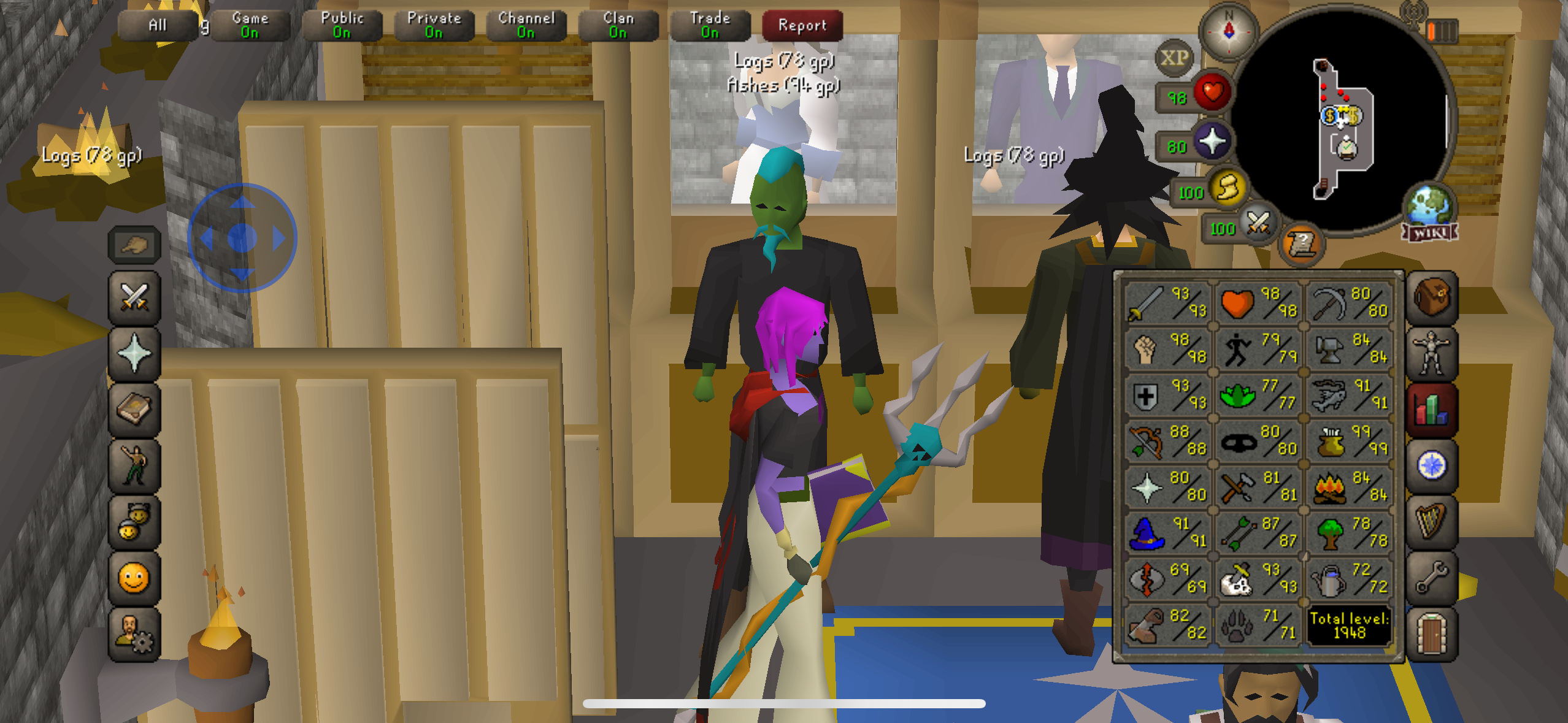 Selling combat level 119, with 1948 total lvl, and 262 quest points ...