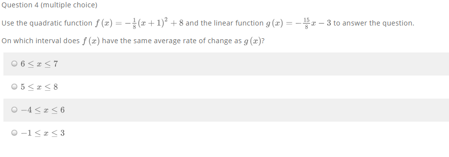 Solved Question 4 (multiple choice) Use the quadratic | Chegg.com