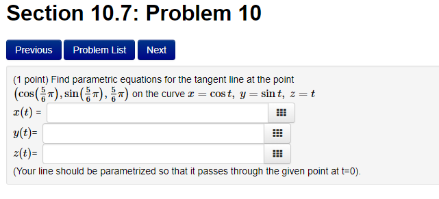 Solved Section 10.7: Problem 10 PreviousS Problem List Next | Chegg.com
