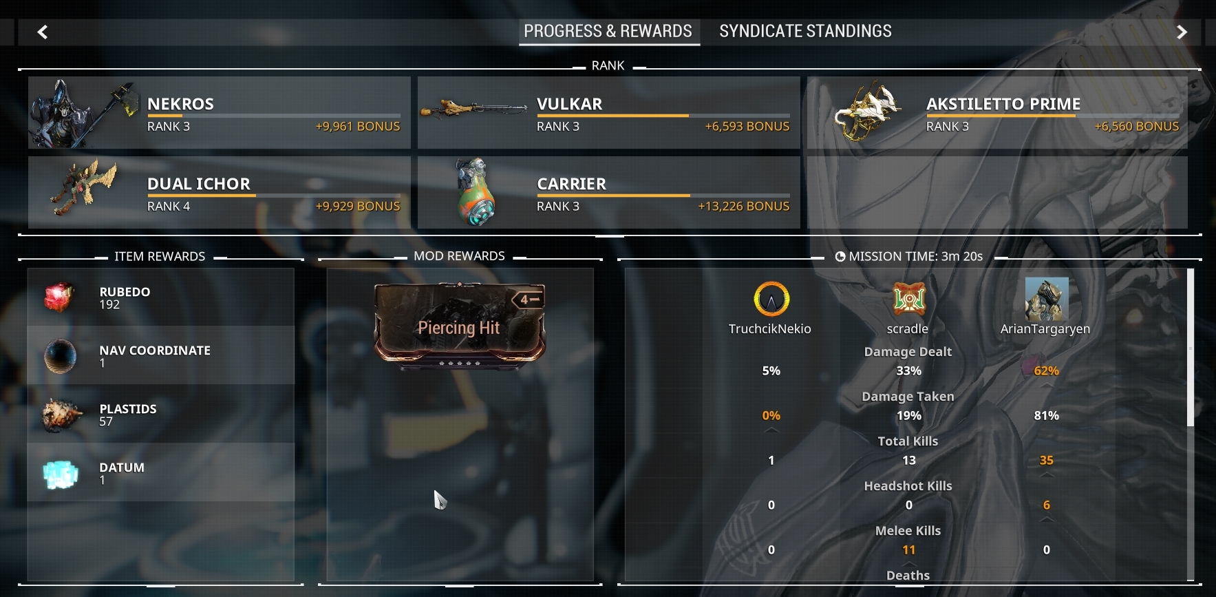 Mission Summary Screen Bugged (visual bug) - General - Warframe Forums
