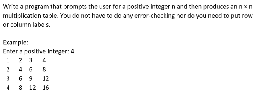 Solved Write a program that prompts the user for a positive | Chegg.com