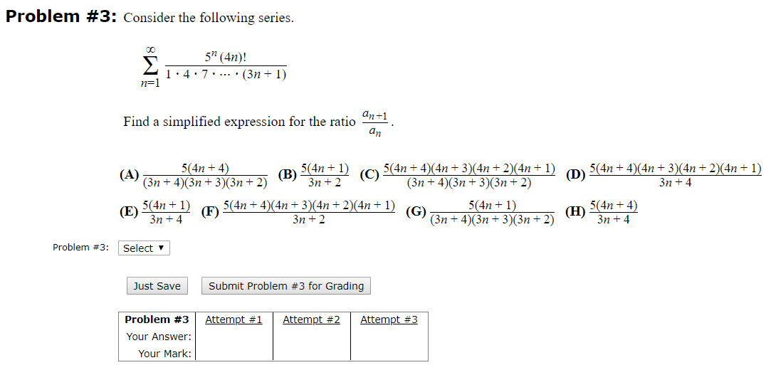 Solved Problem 3 Consider The Following Series 59 4n Chegg