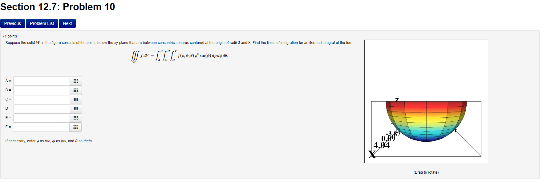 Solved Section 12.7: Problem 10 Previous Problem List Next | Chegg.com