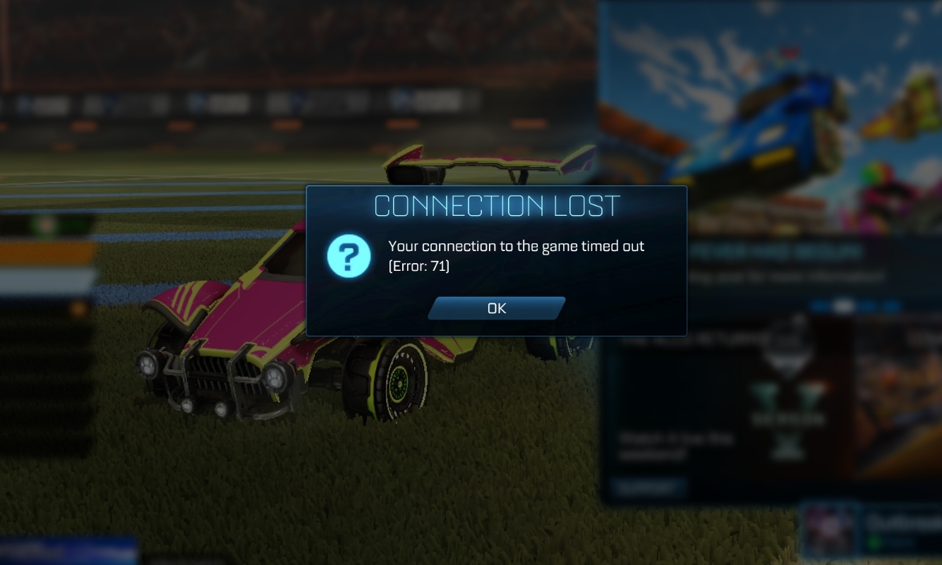 I can't play a full game of rocket league without disconnecting. : r ...
