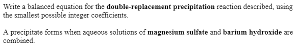Solved Write a balanced equation for the smallest possible | Chegg.com