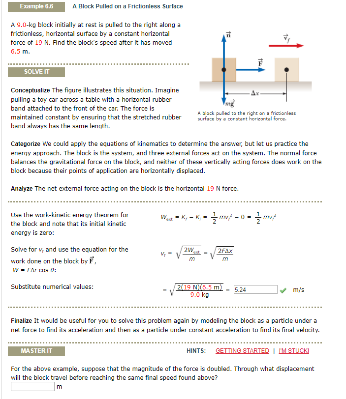Solved Example 6.6 A Block Pulled on a Frictionless Surface | Chegg.com