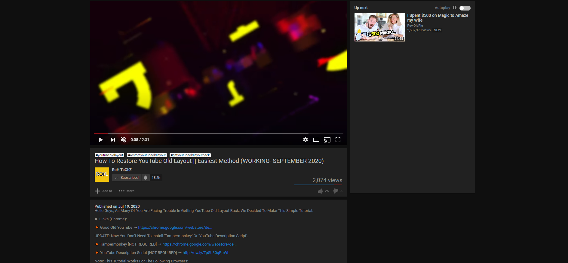 YouTube Redux - an extension I made that scales down oversized YouTube ...
