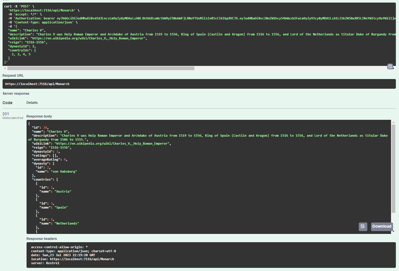 GitHub - JeremyM45/MonarchsAPI_Net6