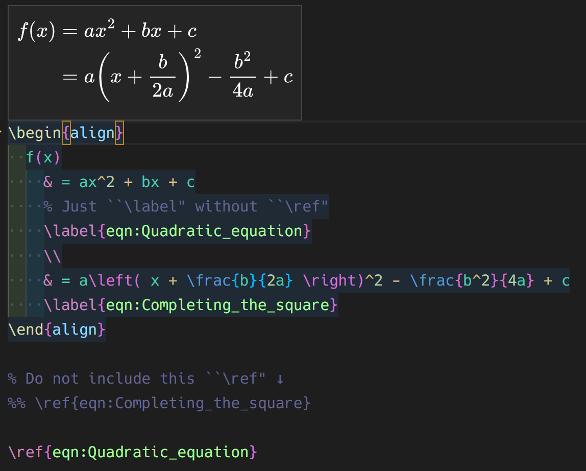 Do not show equation number in Previewing equations · Issue #3080 · James-Yu/LaTeX-Workshop · GitHub