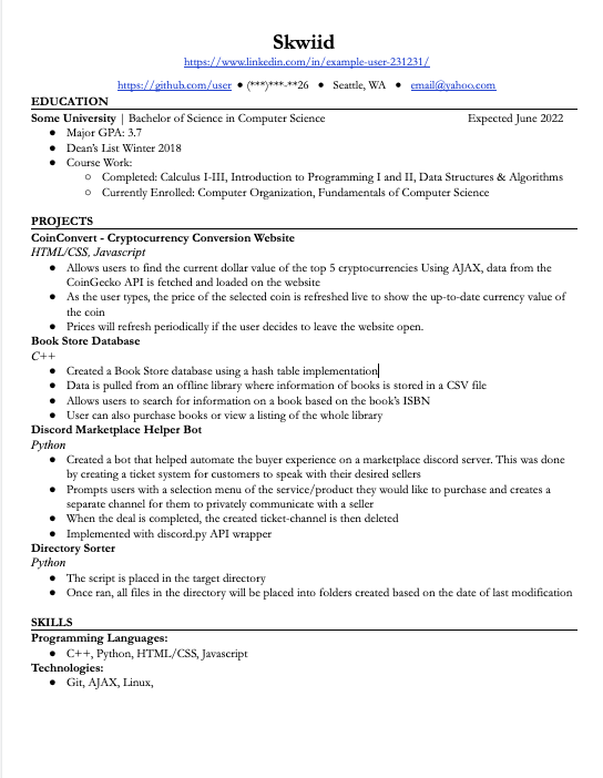 Sophomore Resume help : r/csMajors