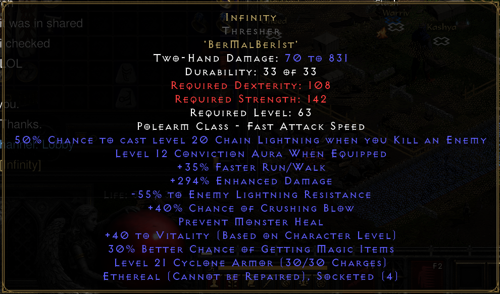 -55 Eth Infinity Thresher - Topic - d2jsp