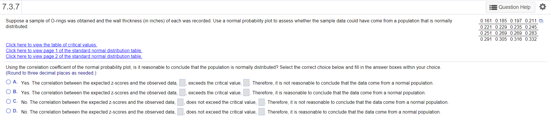 Solved 7.3.7 Question Help 0161 0185 0197 0211 0.221 0.229 | Chegg.com