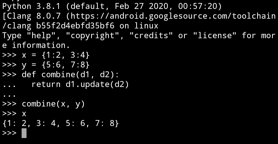 Combining Dictionaries With Update And Add Isn T Working R Learnpython