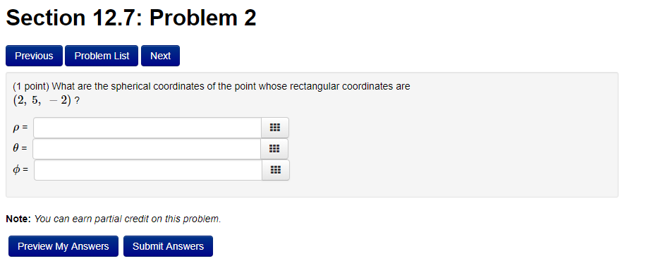 Solved Section 12.7: Problem 2 PreviouS Problem List Next (1 | Chegg.com