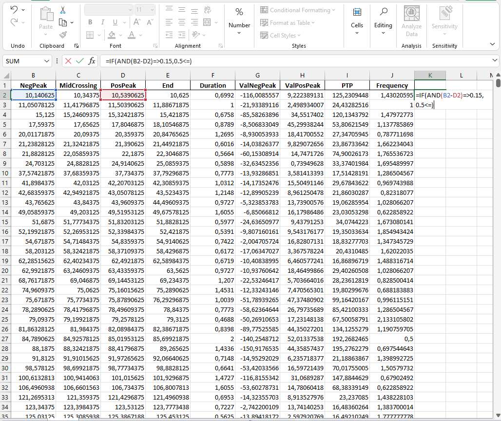 Substraction result out of a certain value range and row deletion : r/excel