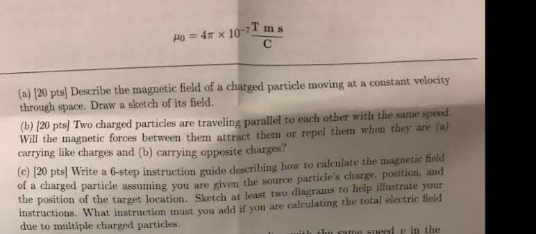 Solved Describe the magnetic field of a charged particle | Chegg.com