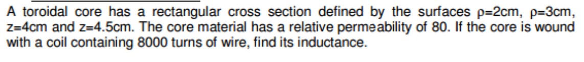 Solved A toroidal core has a rectangular cross section | Chegg.com