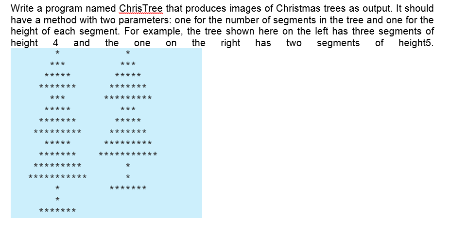 Solved Write a program named ChrisTree that produces images | Chegg.com