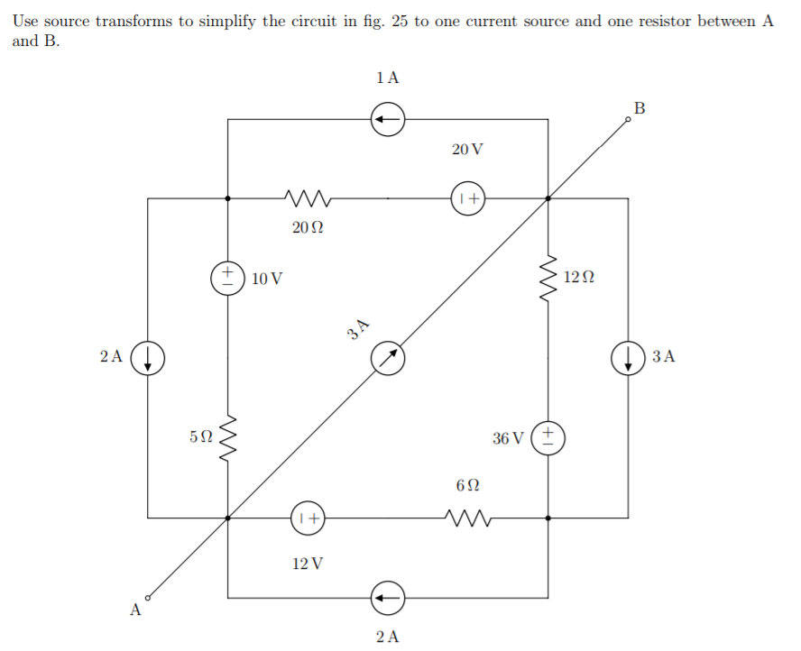 Solved Use Source Transforms To Simplify The Circuit In Fig