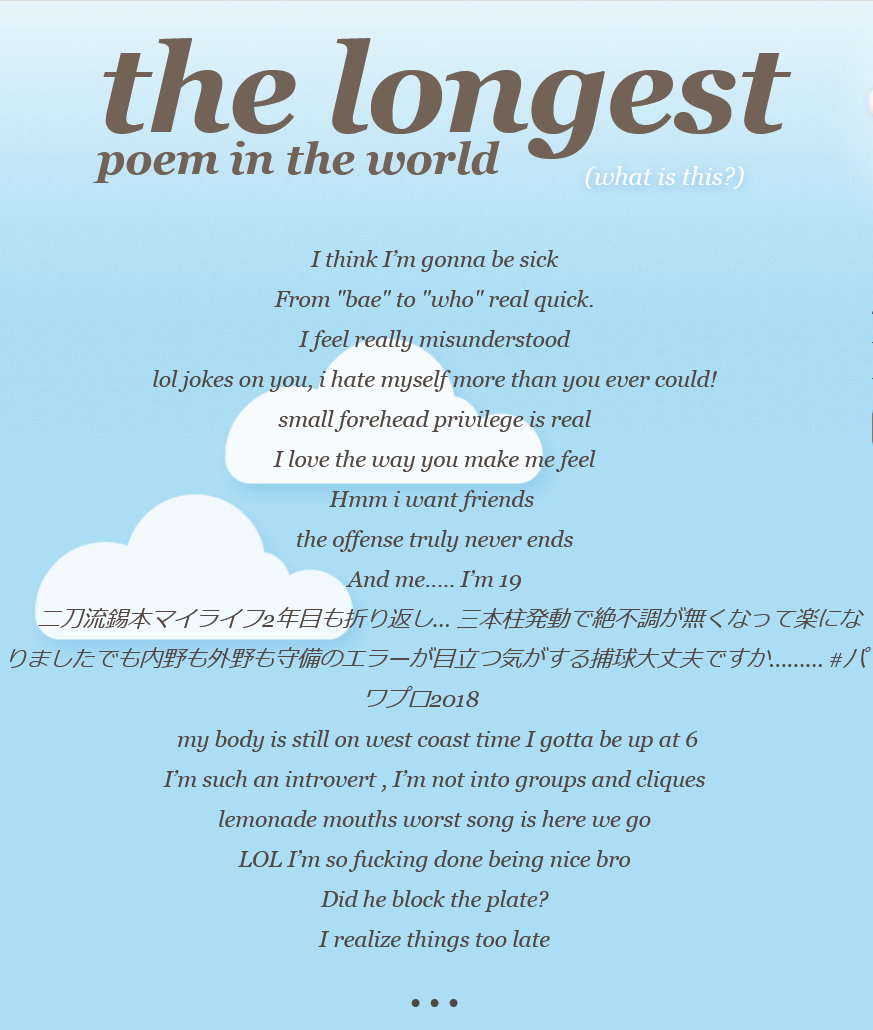 The Longest Poem in the World: a site that matches up tweets to create ...