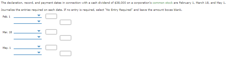 Solved The Declaration Record And Payment Dates In 2085