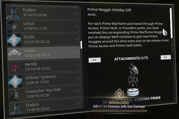 No noggle for prime access/vault purchased on NS? - Players helping ...