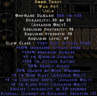 Ft: The One And Only Doom Thirst Wf - Topic - d2jsp