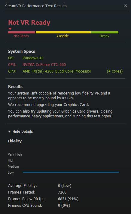 SteamVR Performance Test Results | Skial