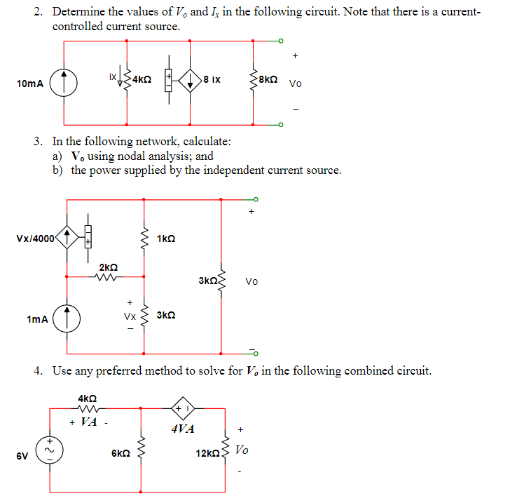Solved Determine the values of Vo and I in the following | Chegg.com