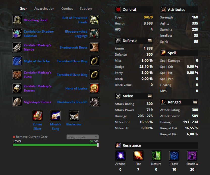 SOLD - [EU-pvp] Shazzrah - Undead Rogue - decent gear, HoJ/epic Mount ...