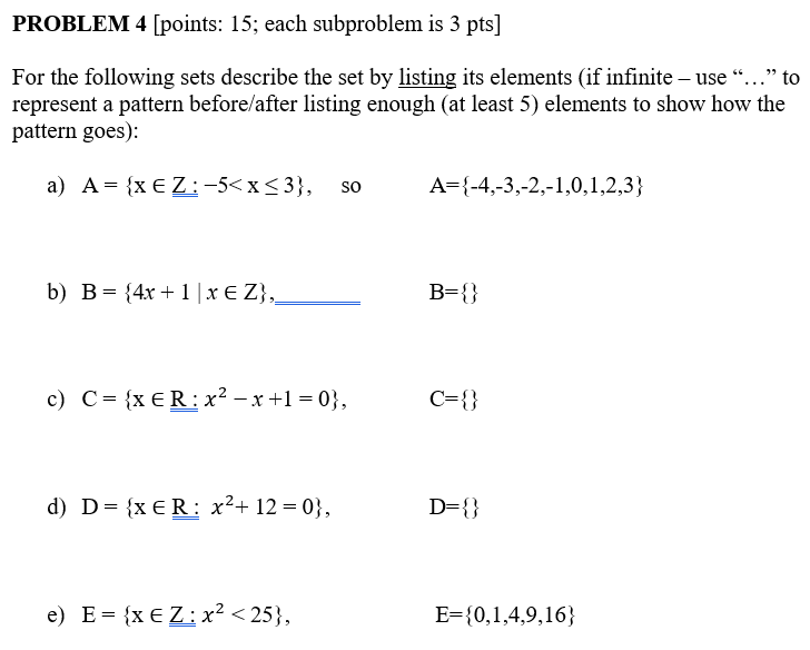Solved PROBLEM 4 [points: 15; each subproblem is 3 pts] For | Chegg.com