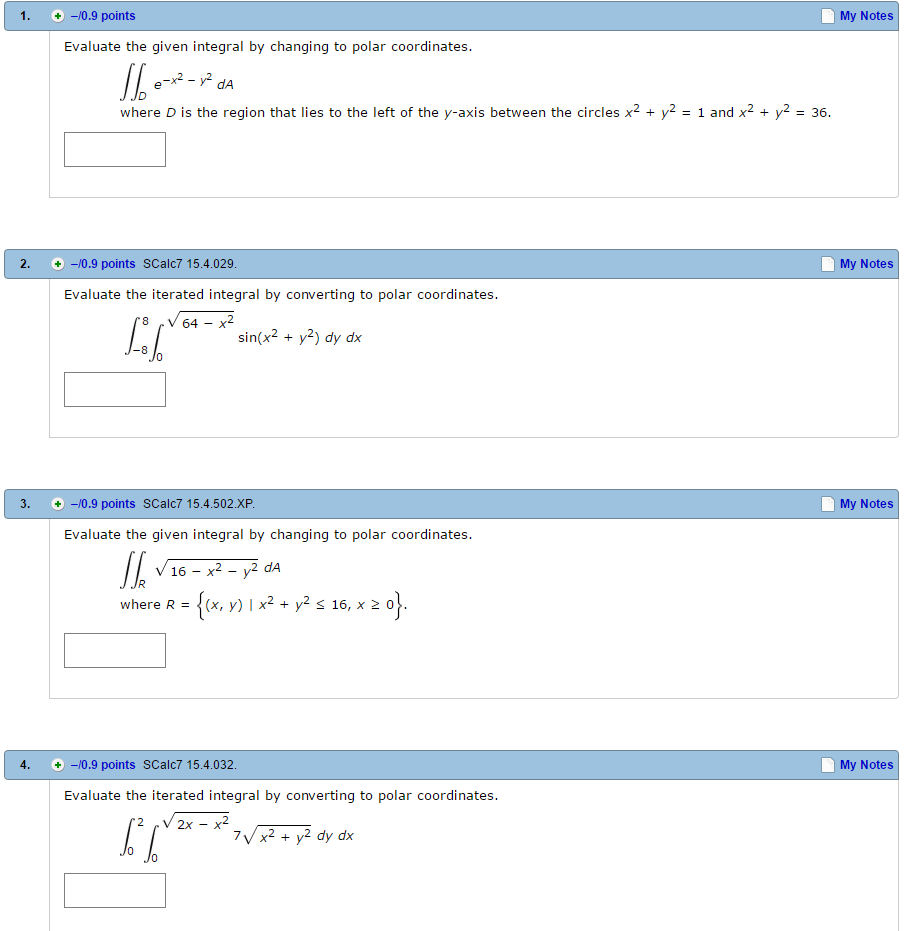 Solved Evaluate The Given Integral By Changing To Polar Chegg