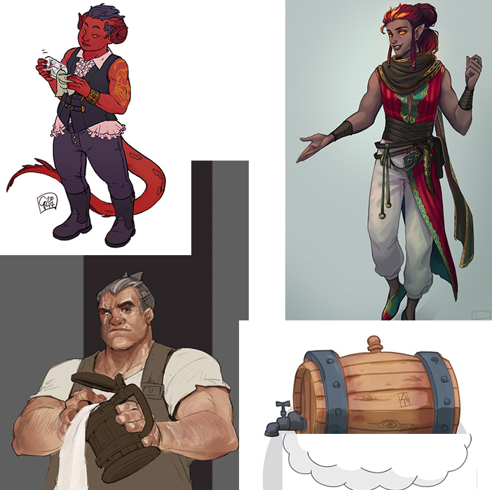 [LFA] Hearth of Brimestone Brews, the Fire Genasi Bartender(Alchemist ...
