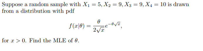 Solved Suppose a random sample with X1 = 5, X2 = 9, X3 = 9, | Chegg.com