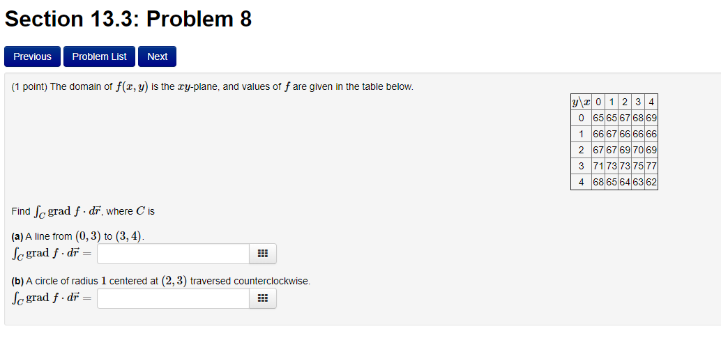 Solved Section 13.3: Problem 8 Previous Problem List Next 1 | Chegg.com