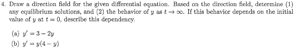 Solved Draw a direction field for the given differential | Chegg.com