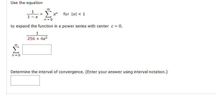 Solved Use the equation 1/1 - x = epsilon _n = 0^infinity | Chegg.com