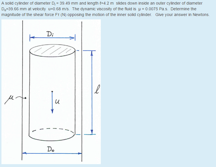 Solved A solid cylinder of diameter D_i = 39.49 mm and | Chegg.com