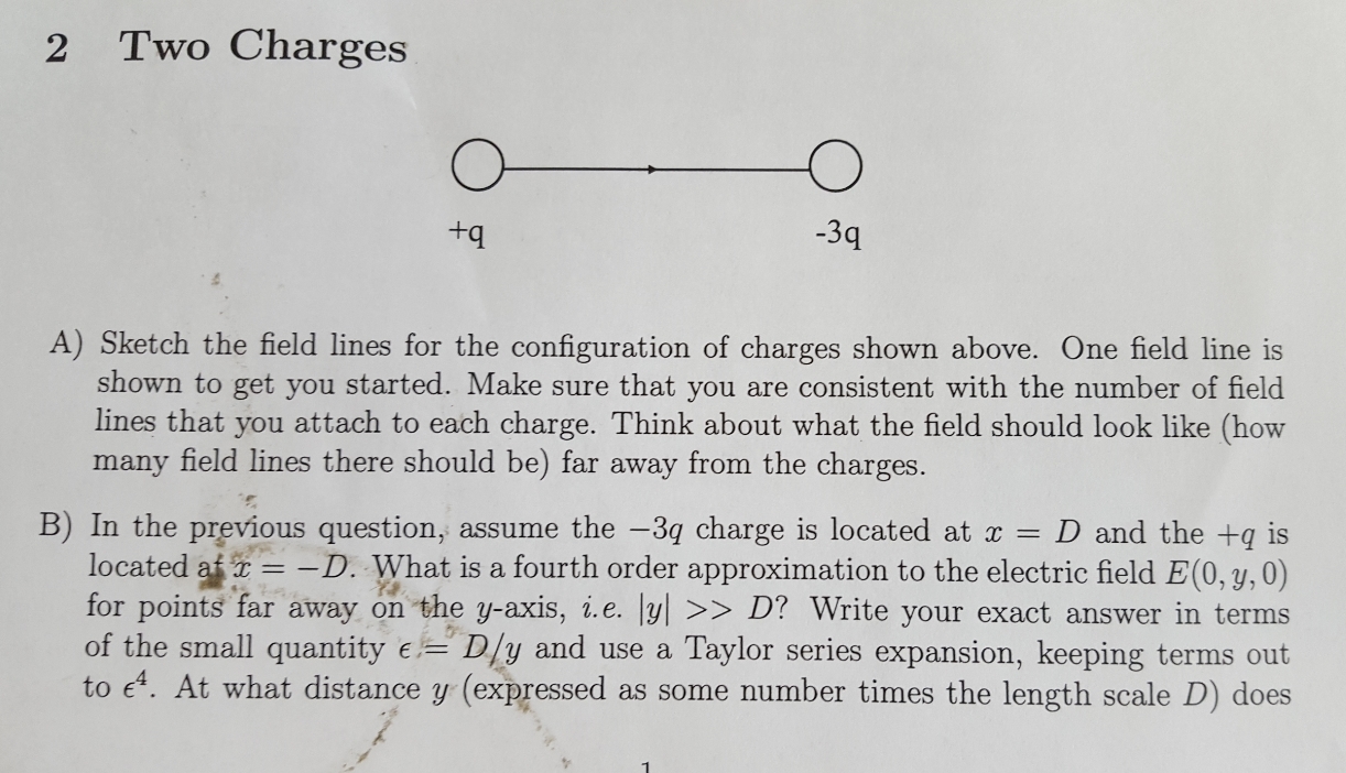Solved Two charges sketch the field lines for the | Chegg.com