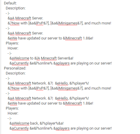 Universal - ServerListPlus | Page 42 | SpigotMC - High Performance Minecraft Community