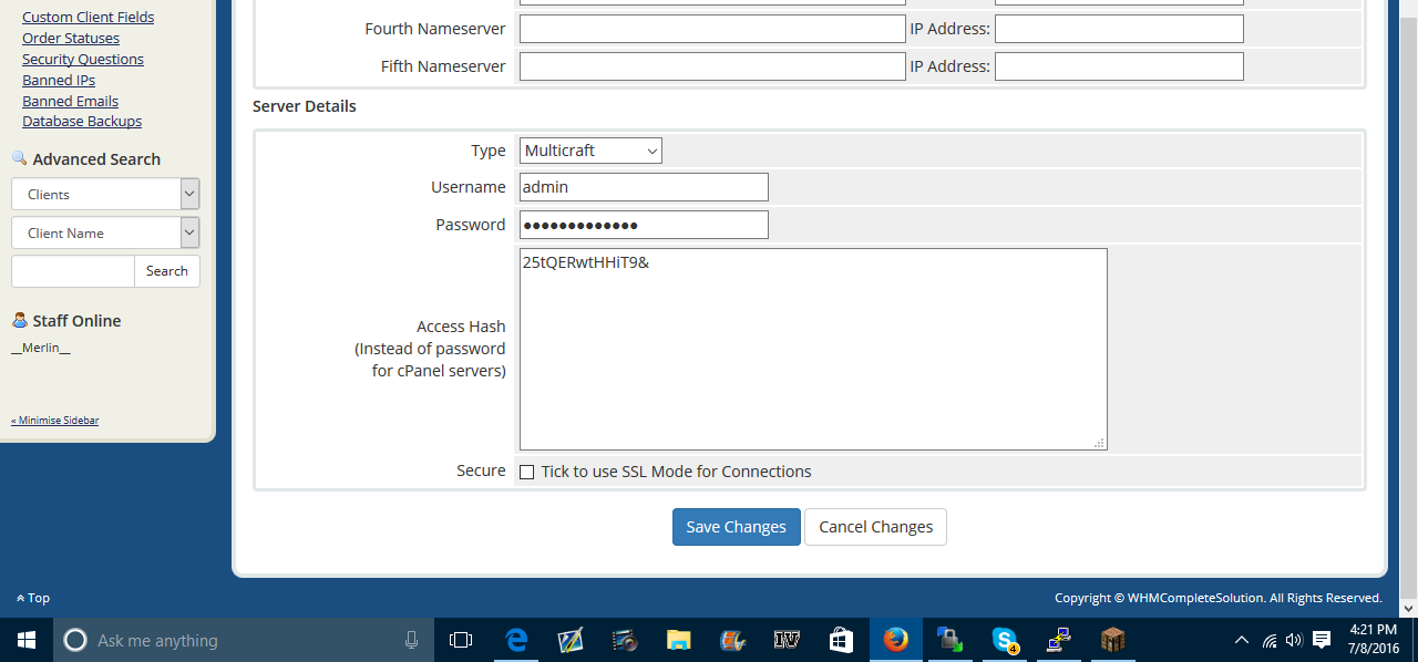 Issues With WHMCS and Multicraft :c | SpigotMC - High Performance Minecraft