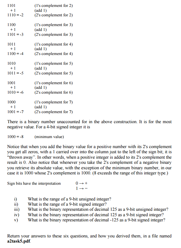 Solved There are two types of binary integers used in | Chegg.com