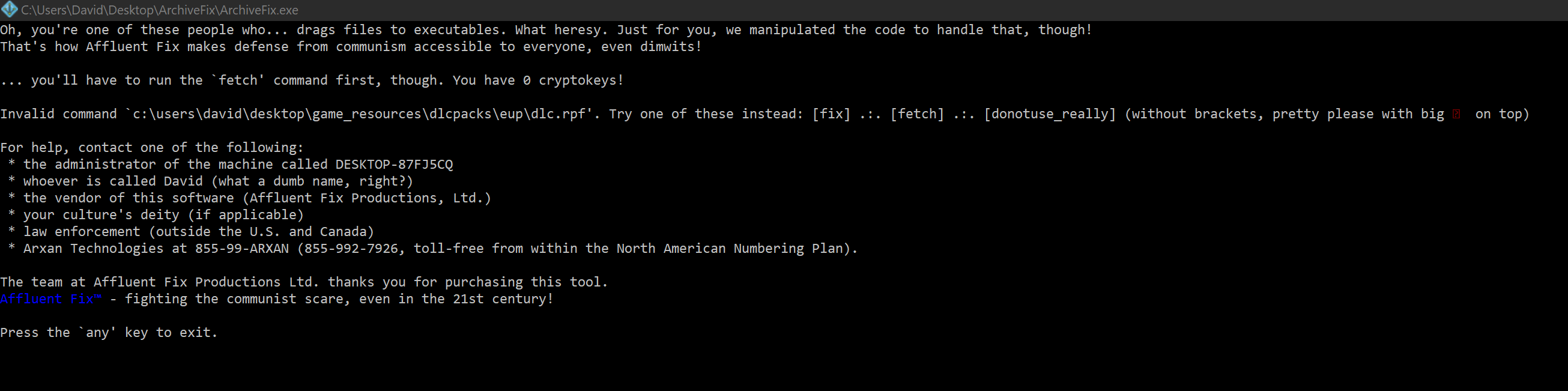 Error with ArchiveFix - Support - RAGE Multiplayer Community