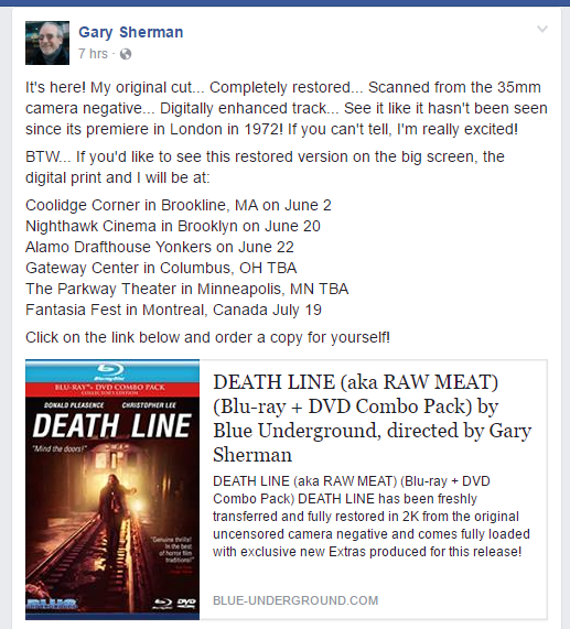 Death Line (Raw Meat) (1972) - Page 3 - Blu-ray Forum