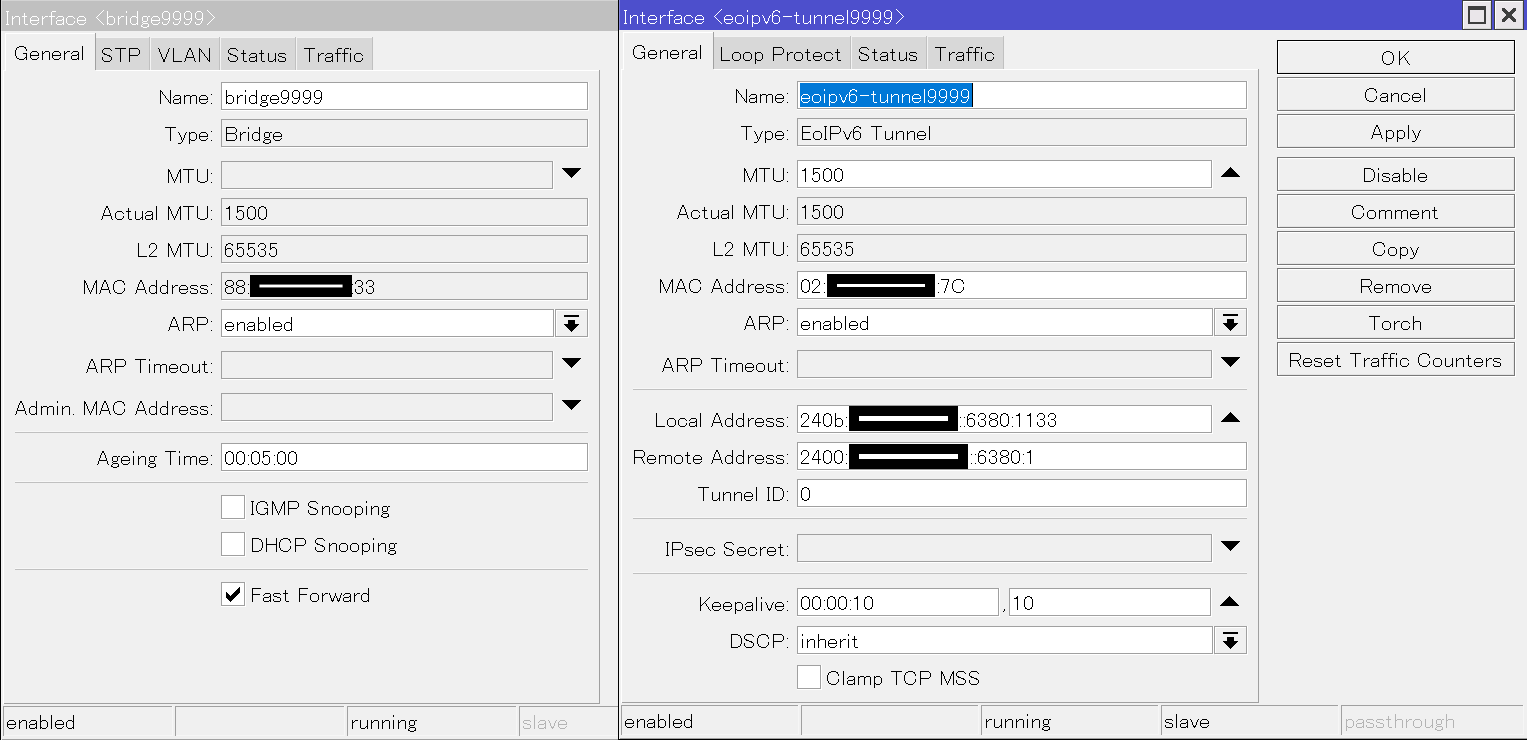 Issues with Ethernet MTU Size in EoIPv6 - MikroTik