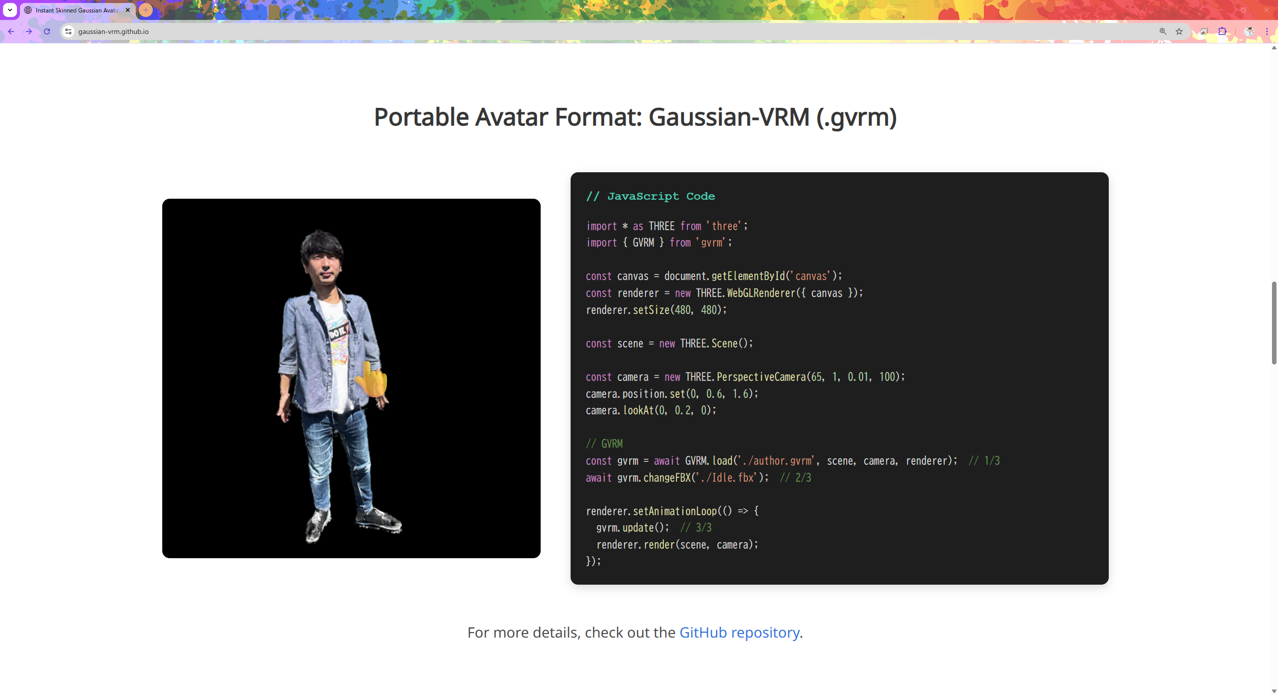 GitHub - sdbds/gaussian-vrm-for-windows: Instant Skinned Gaussian Avatars for Web, Mobile and VR ...