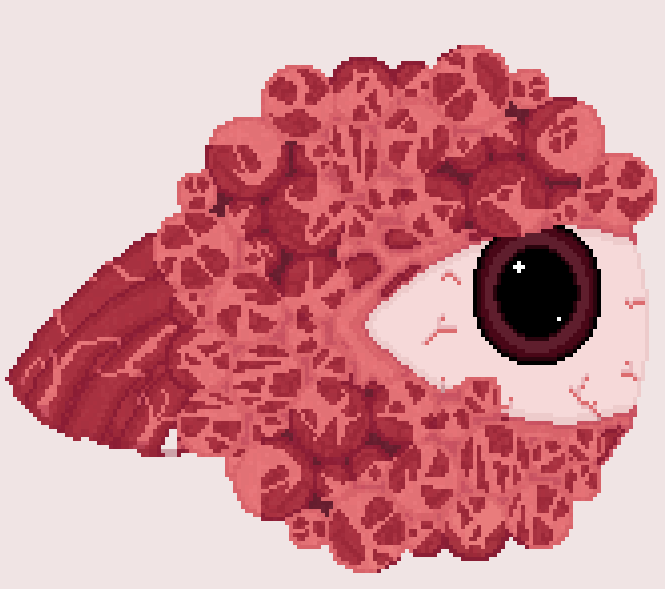 The transformation of my game's flesh creature from placeholder art to ...