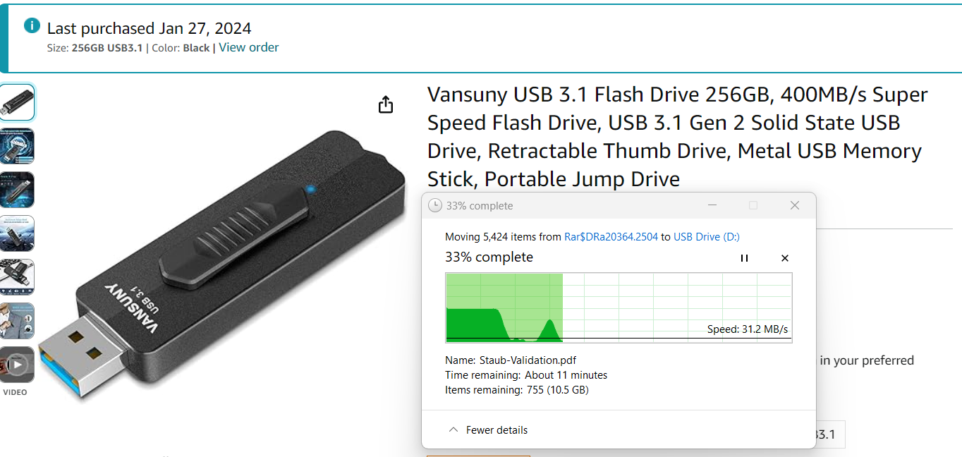 Vansuny 400MB/s USB operating only at 30MB/s? : r/DataHoarder