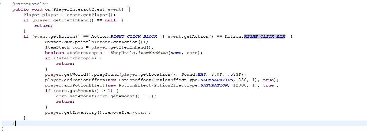 Solved - Cannot remove item on RIGHT_CLICK_AIR | SpigotMC - High Performance Minecraft