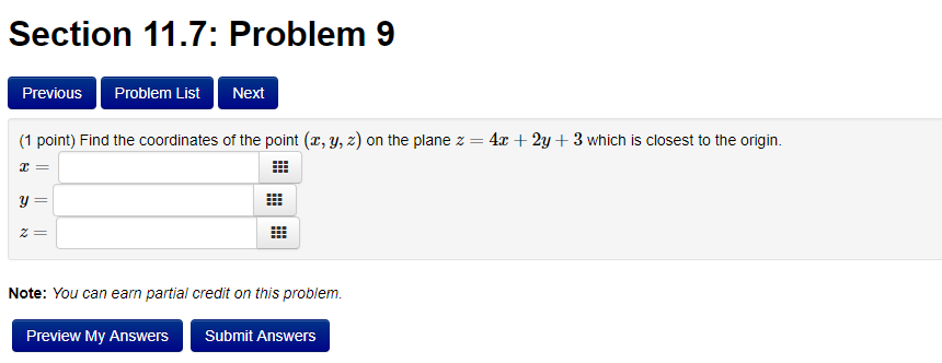 Solved Section 11.7: Problem 9 PreviouS Problem List Next 1 | Chegg.com